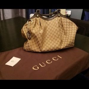 Gucci | Bags | Gucci Large Brown Canvas Gg Sukey Tote Bag | Poshmark